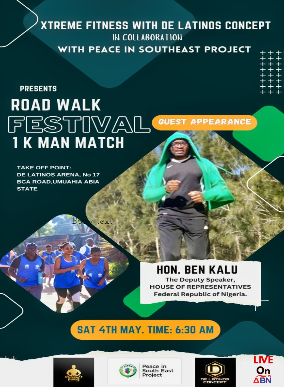 Deputy Speaker, Benjamin Kalu To Participate In Abia Road Walk Festival ...